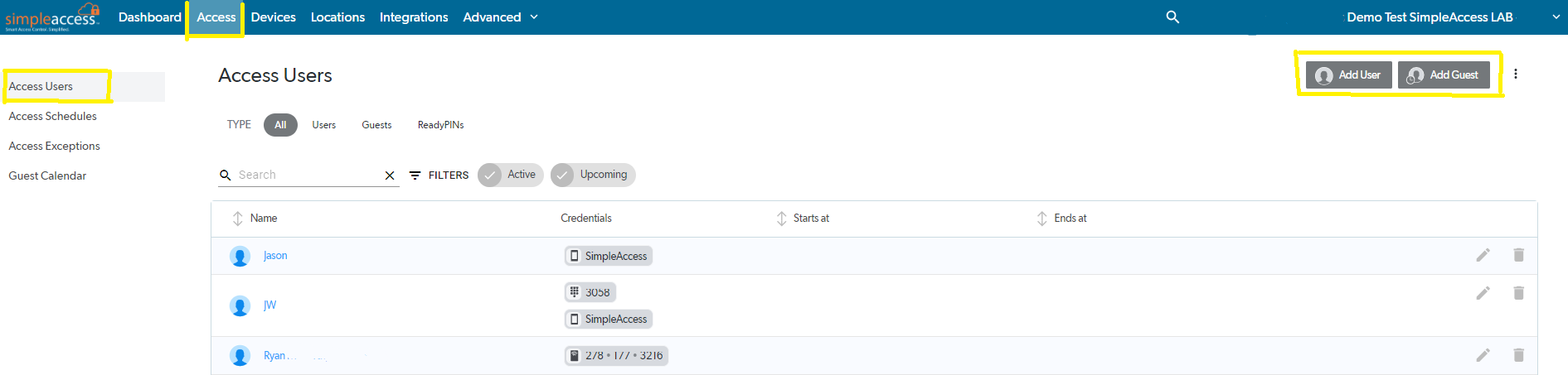 Access Guests | Adding Temporary Access Guests – SimpleAccess